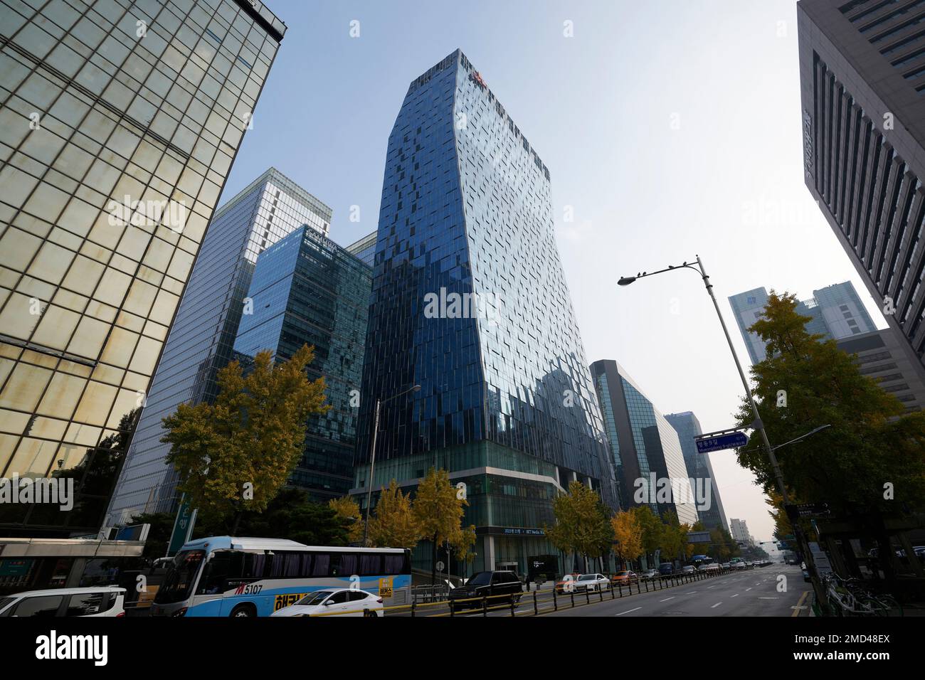 A headquarters of SK Telecom is seen in Seoul, South Korea, Thursday ...