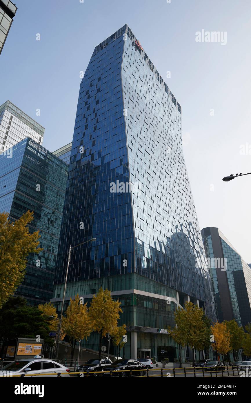 A headquarters of SK Telecom is seen in Seoul, South Korea, Thursday ...