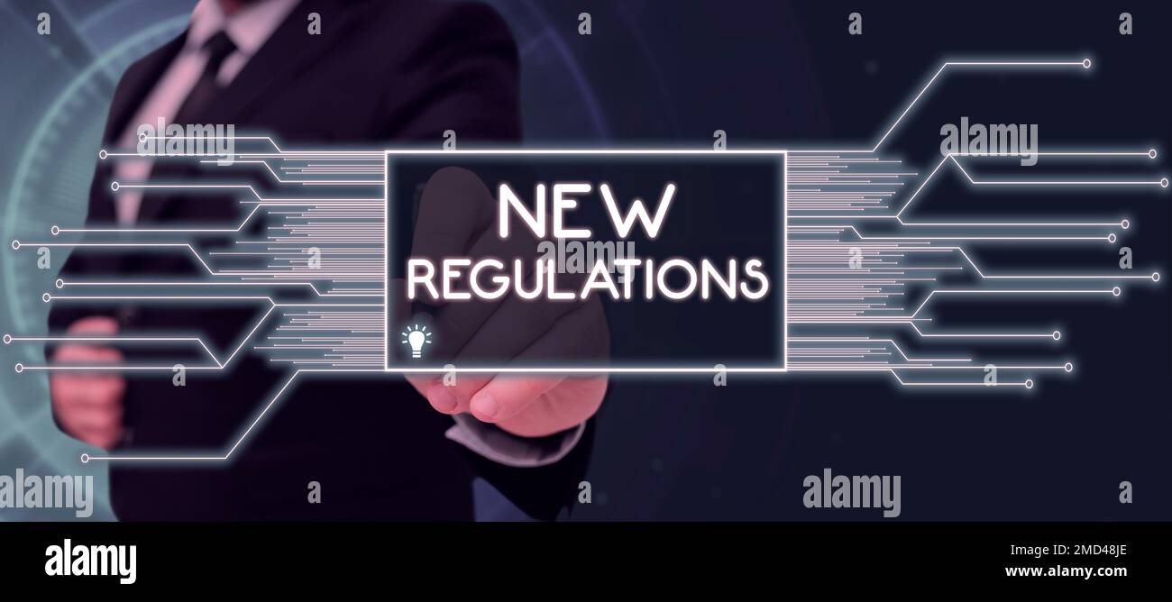 Inspiration showing sign New Regulations. Business overview Regulation ...