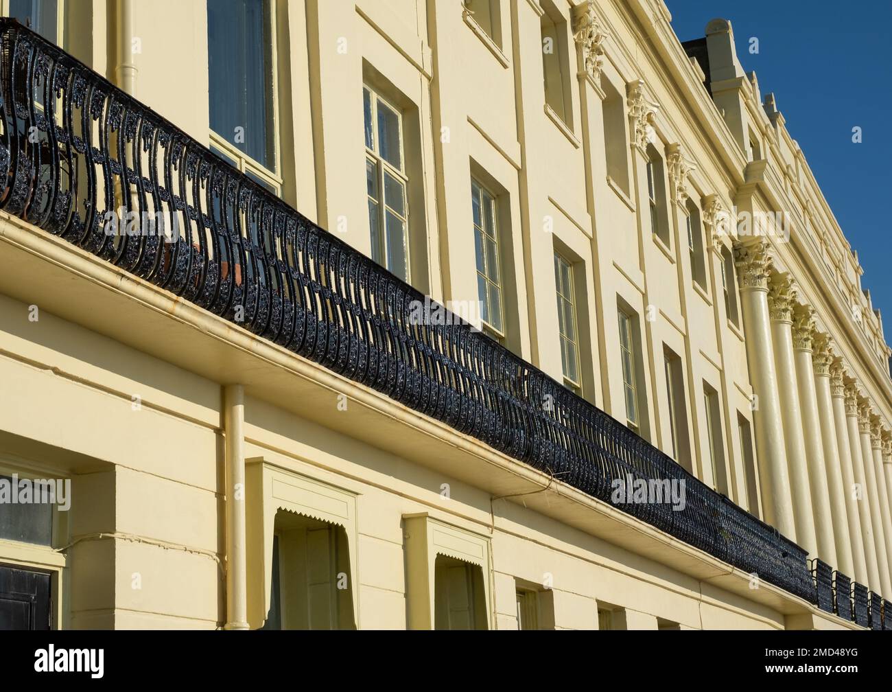 Close up of Brunswick Terrace on the sea front in Hove, Brighton in ...