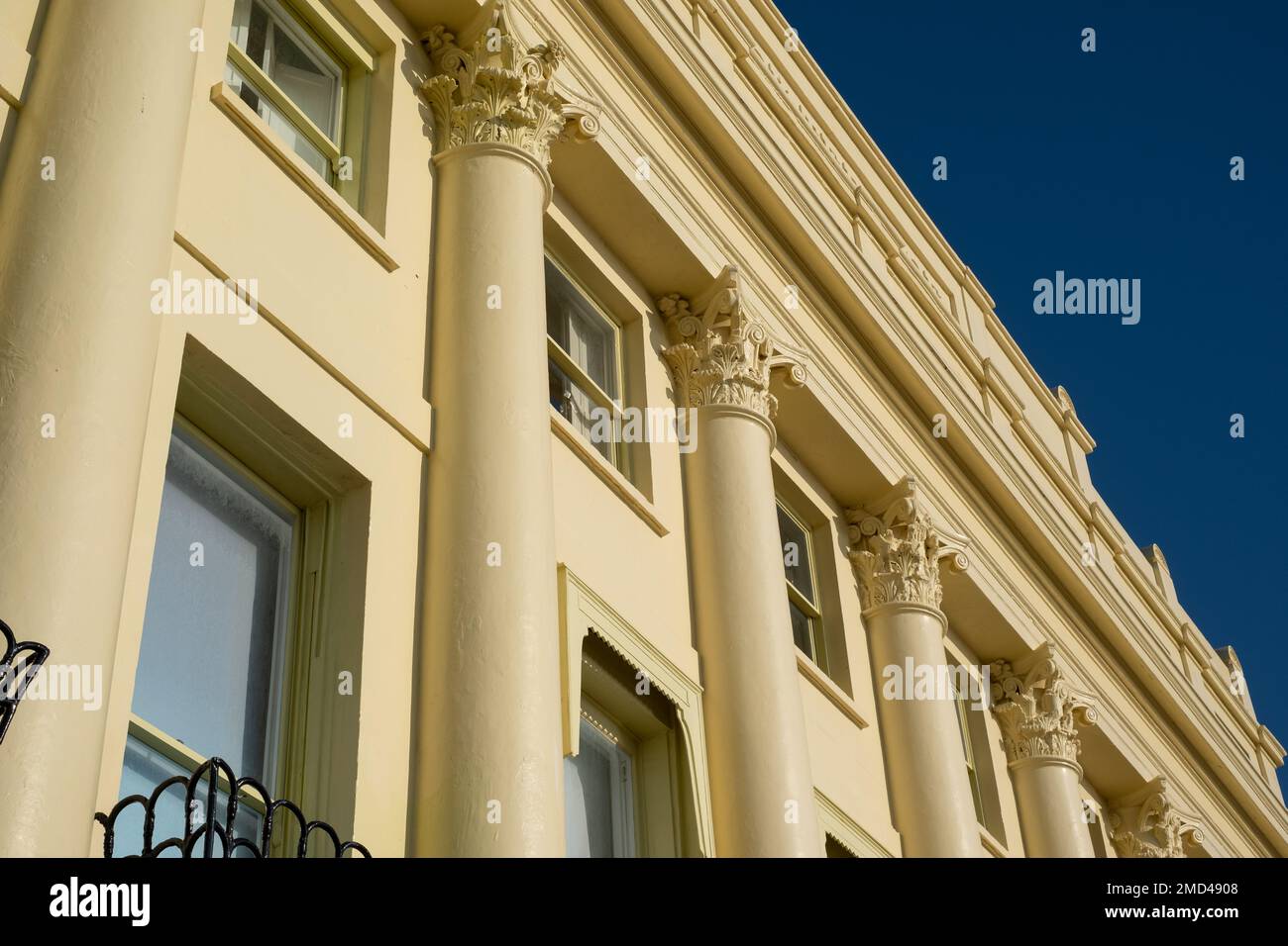 Close up of Brunswick Terrace on the sea front in Hove, Brighton in ...