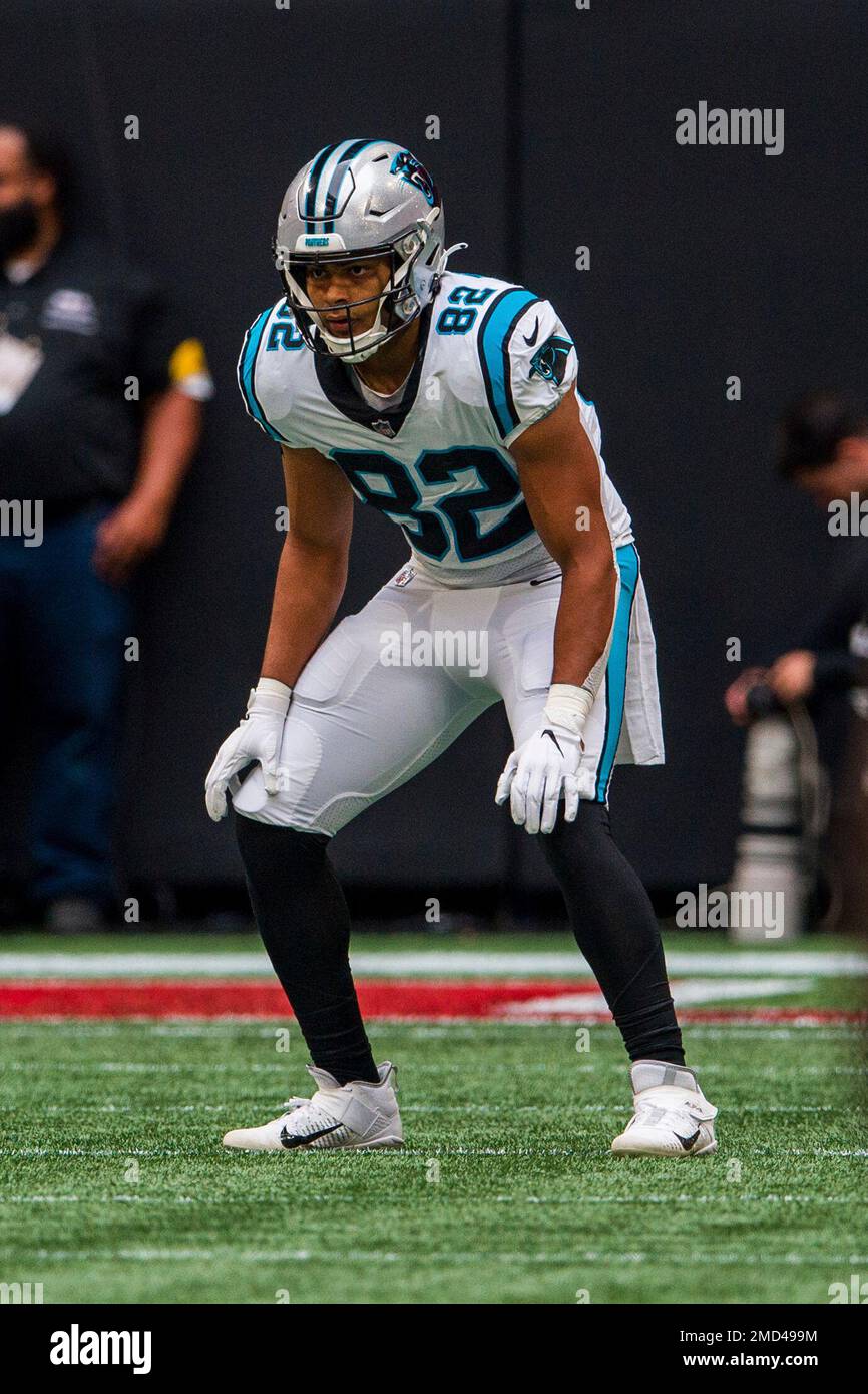 Carolina Panthers tight end Tommy Tremble (82) lines up during the ...