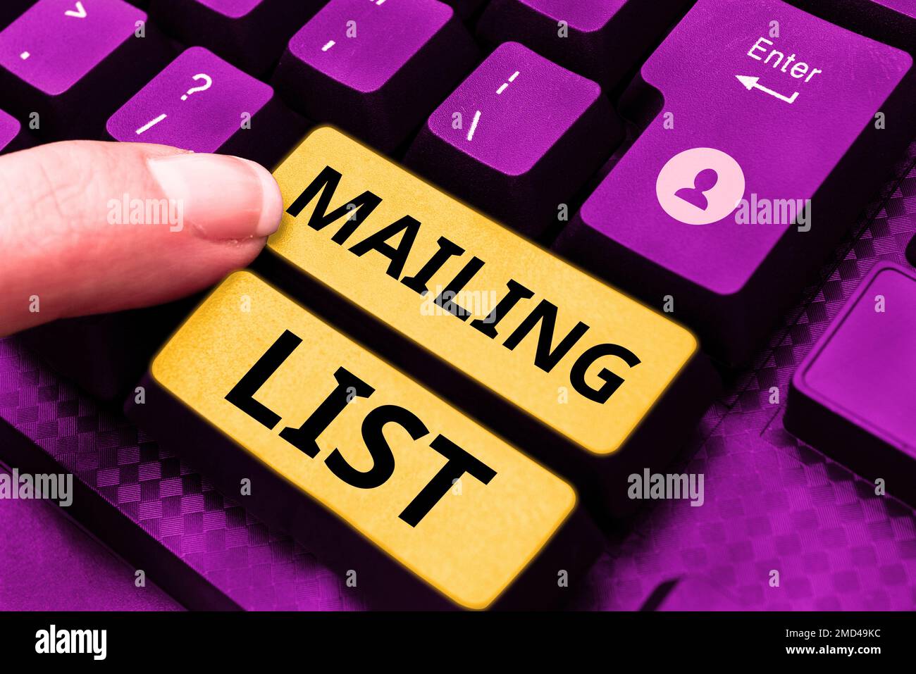 Inspiration showing sign Mailing List. Business idea list of people who ...