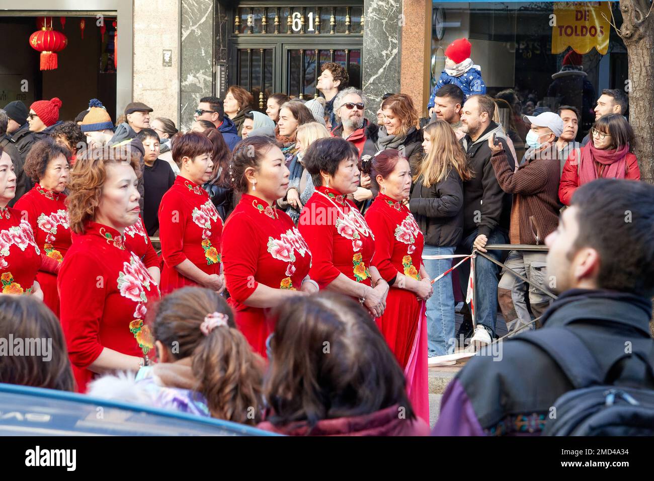 Celebration of the Chinese New Year in the Madrid neighborhood with the ...