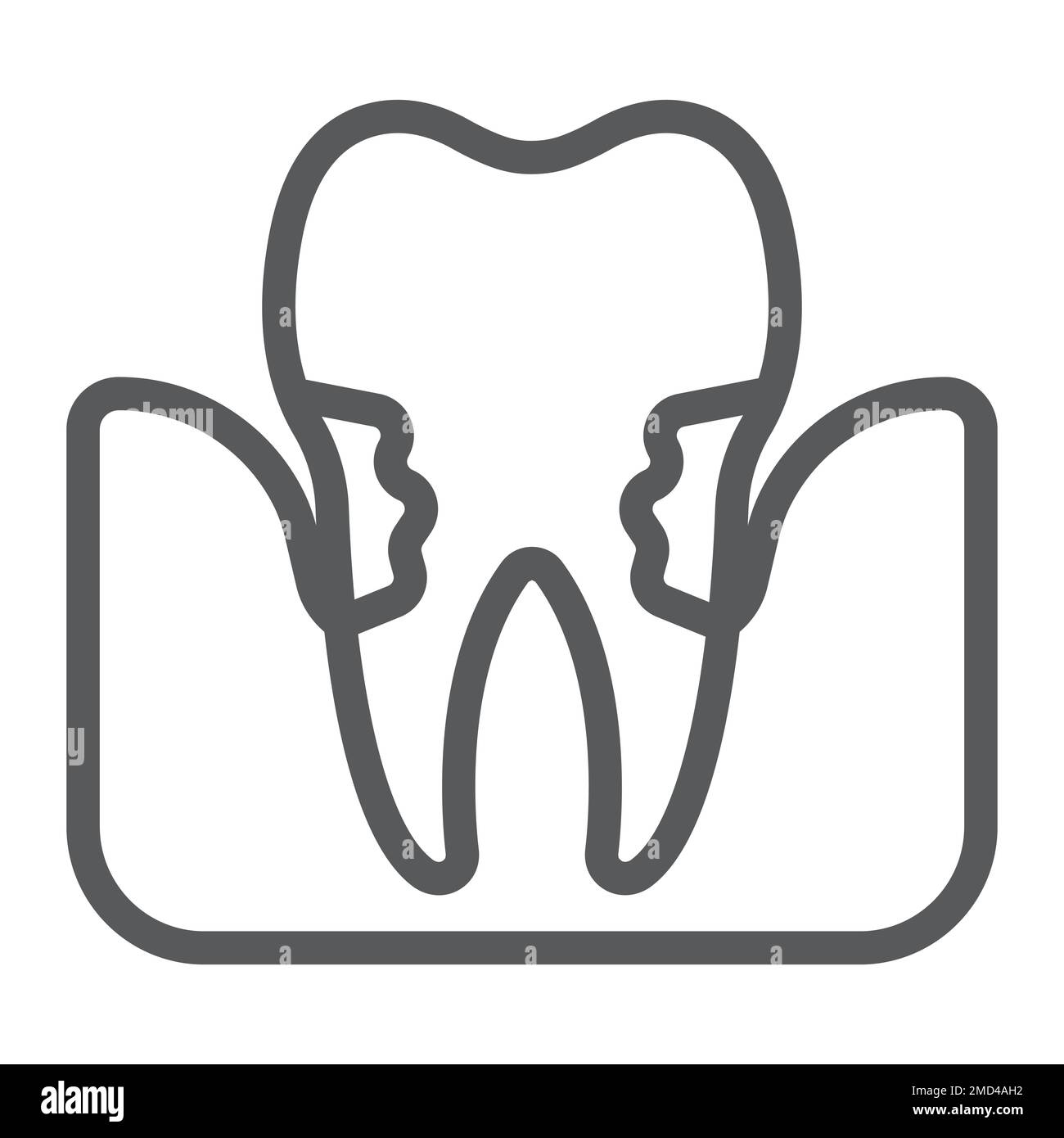 Periodontitis line icon, stomatology and dental, periodontal tooth sign ...