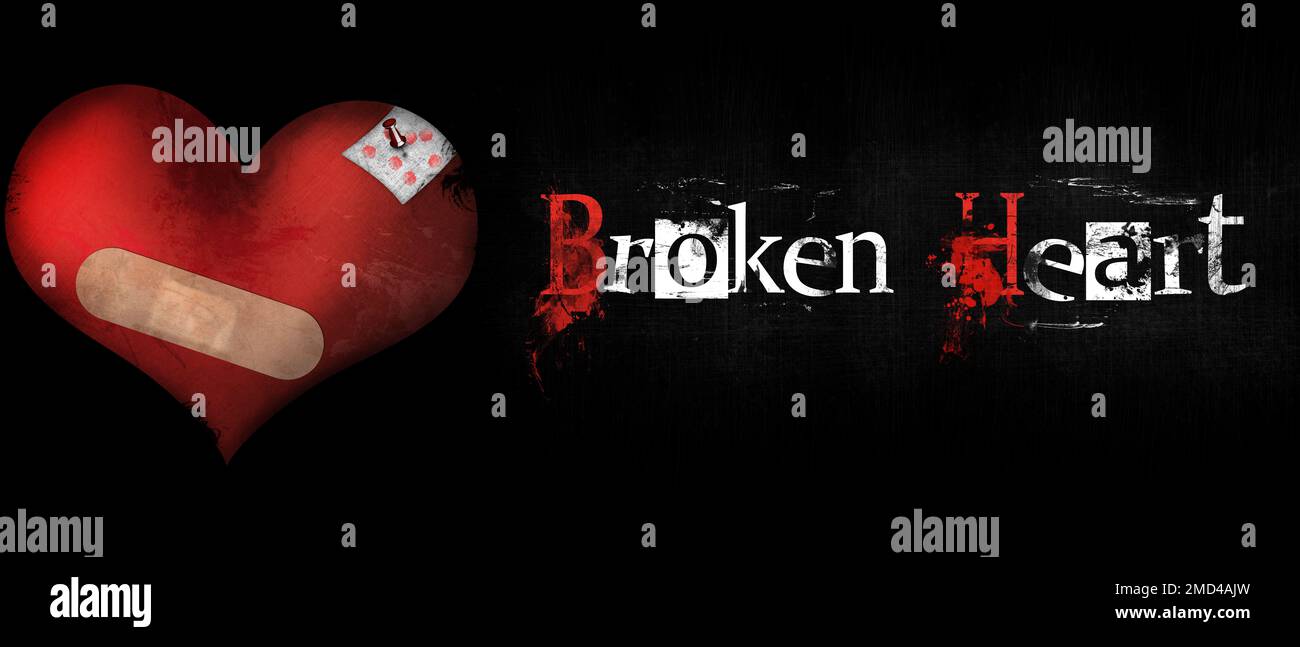 Heartbreak concept with broken heart. Separation and divorce Stock ...