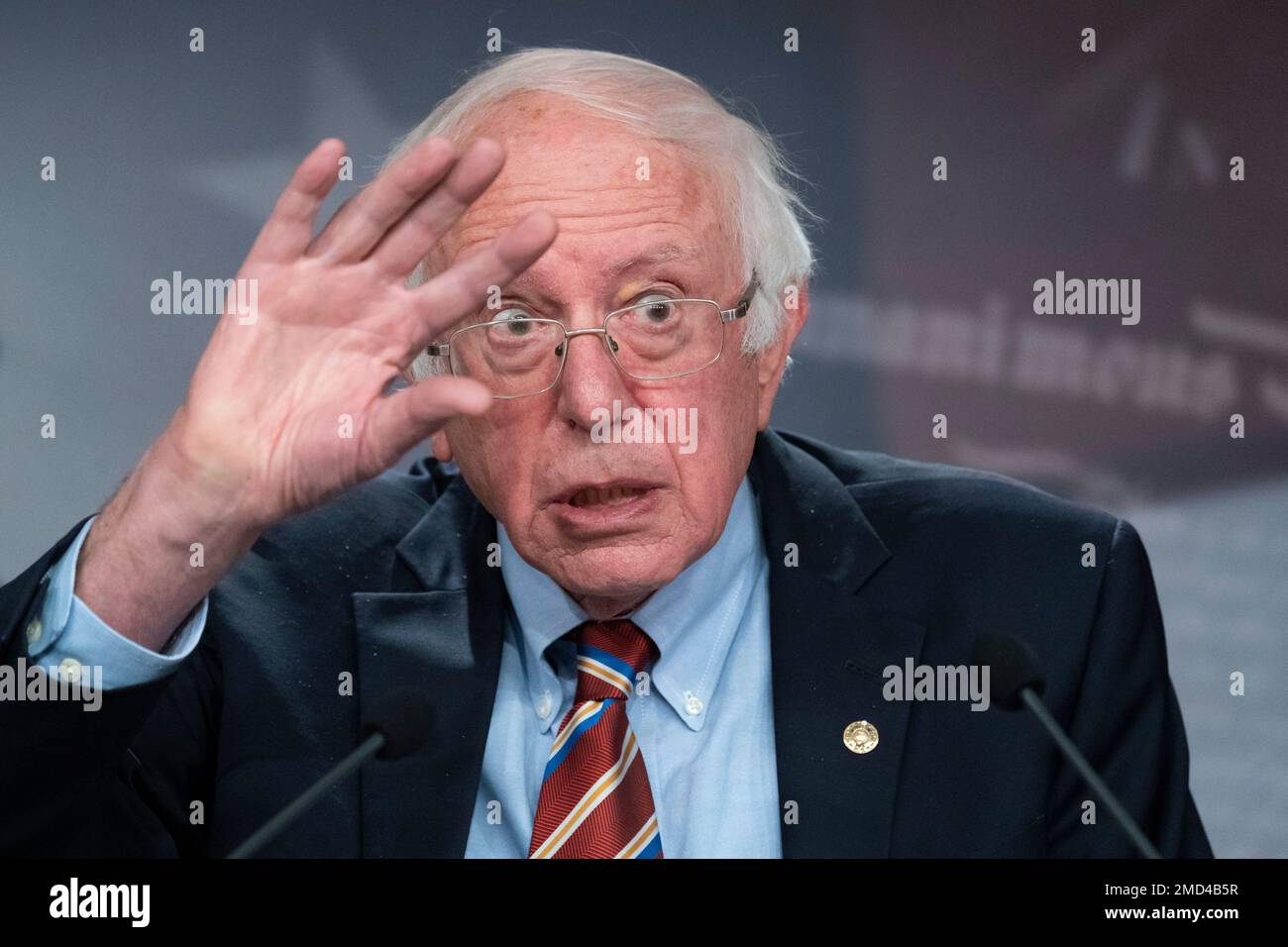 Sen. Bernie Sanders, I-Vt., speaks a news conference on Capitol Hill ...