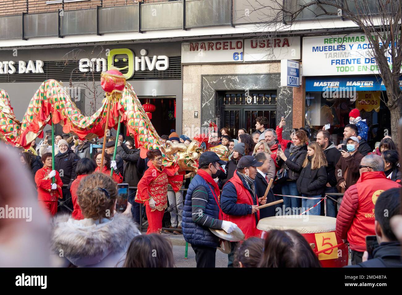 Celebration of the Chinese New Year in the Madrid neighborhood with the ...