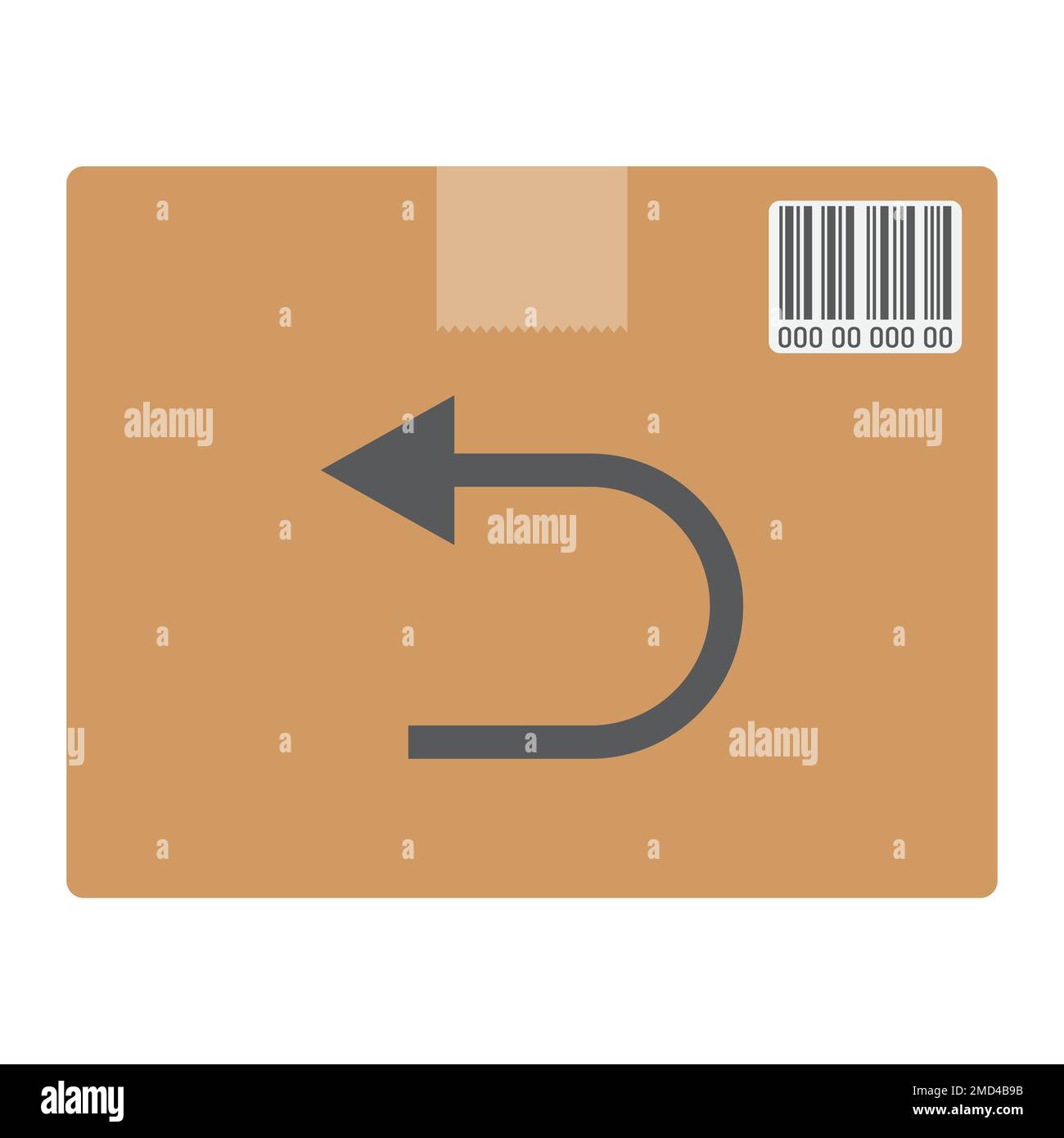 Return shipping flat icon, logistic and delivery, cardboard box sign ...