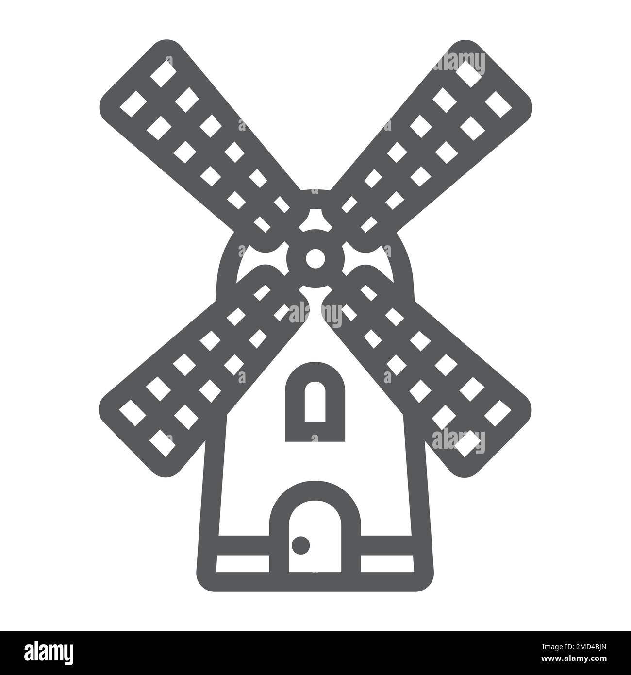 Windmill line icon, farming and agriculture, farm mill sign vector ...