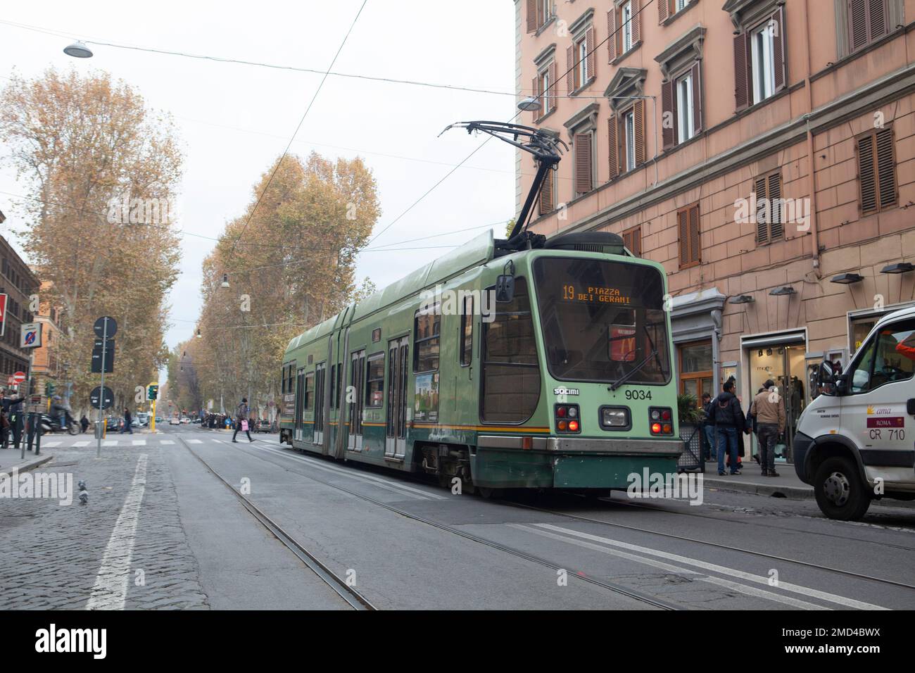 Tram driving in the city of Rome Stock Photo - Alamy