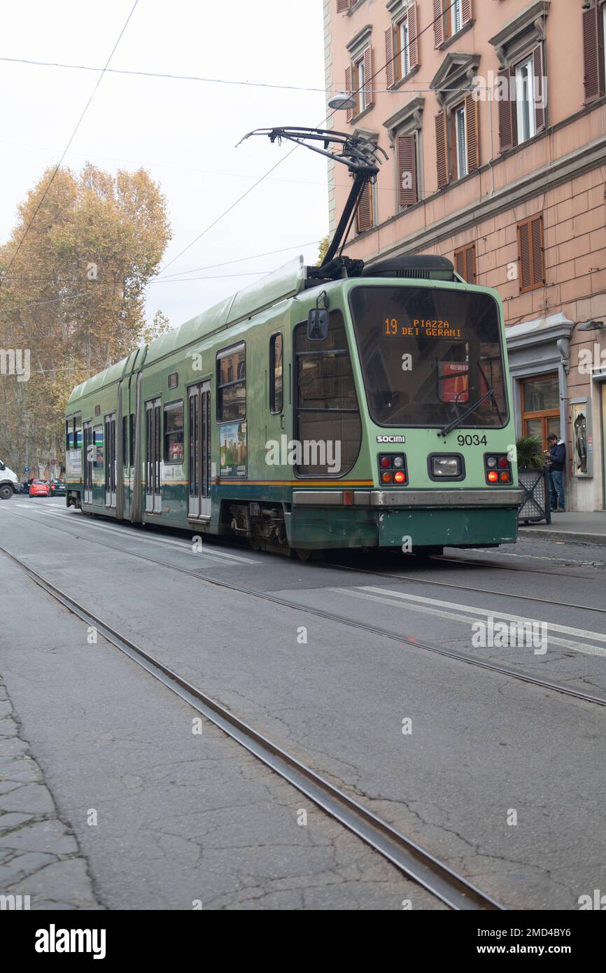 Tram driving in the city of Rome Stock Photo - Alamy