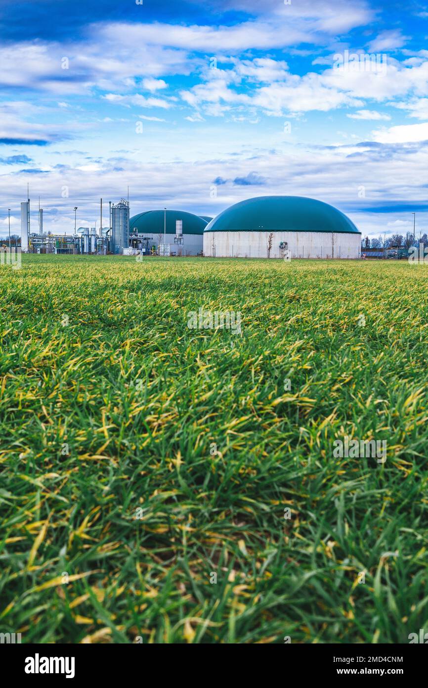 Bio gas plant in a field / GERMANY Stock Photo - Alamy