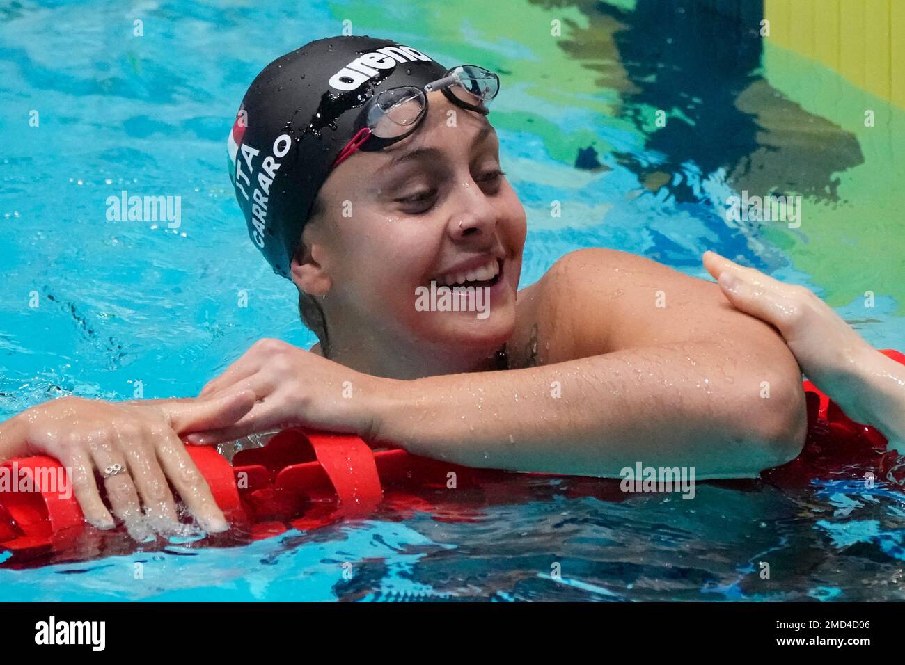 Martina Carraro of Italy smiles as she won the Women's 100m ...