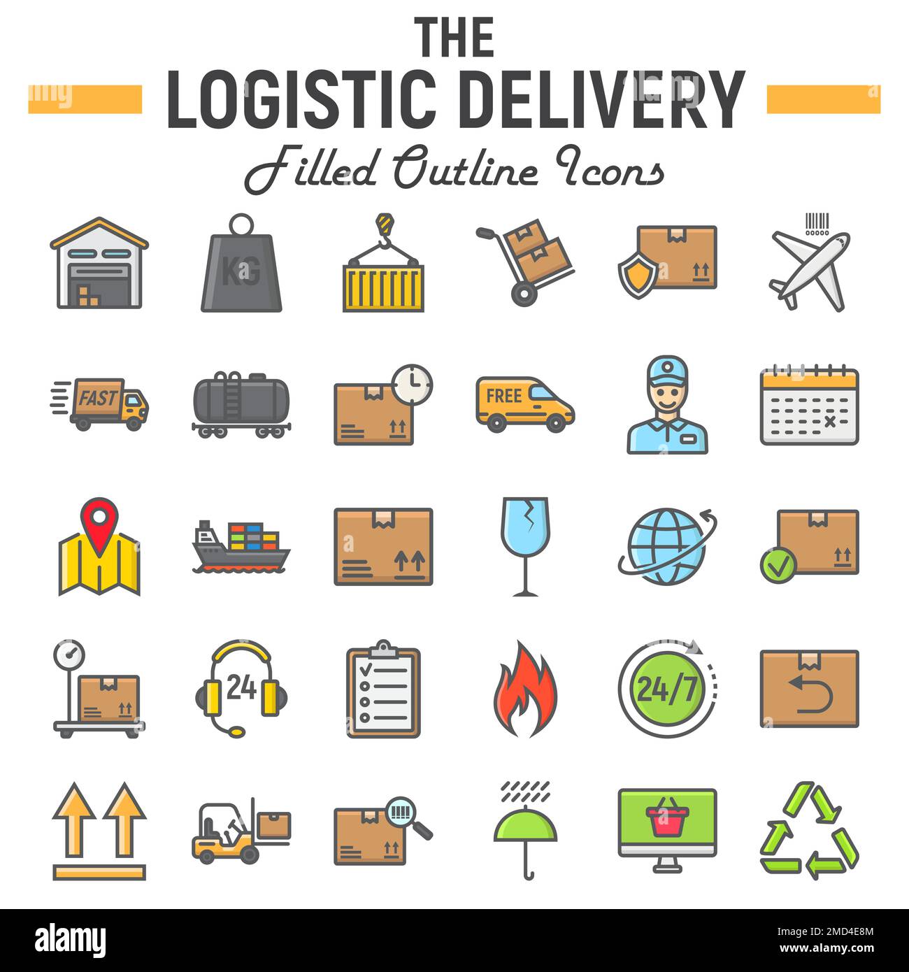 Package shipping icon outline Stock Vector Images - Alamy