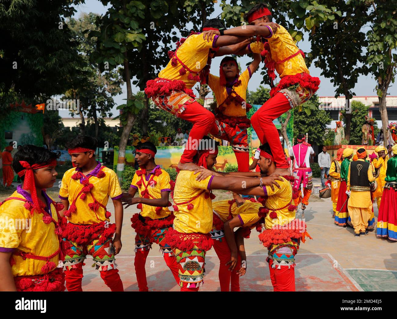 Boys perform during celebration marking deepotsav in Ayodhya , India ...