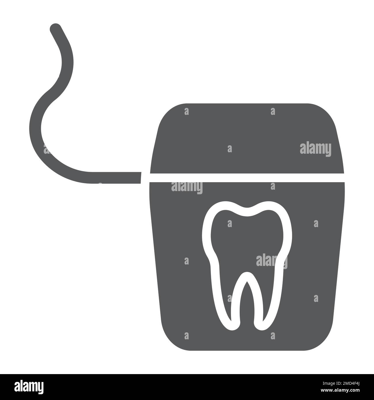 Dental floss glyph icon, stomatology and dental, clean sign vector ...