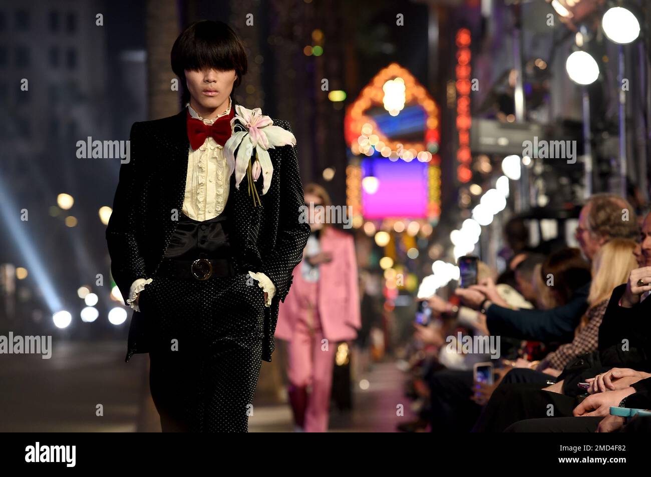 A model walks the runway at the Gucci "Love Parade" fashion show on ...