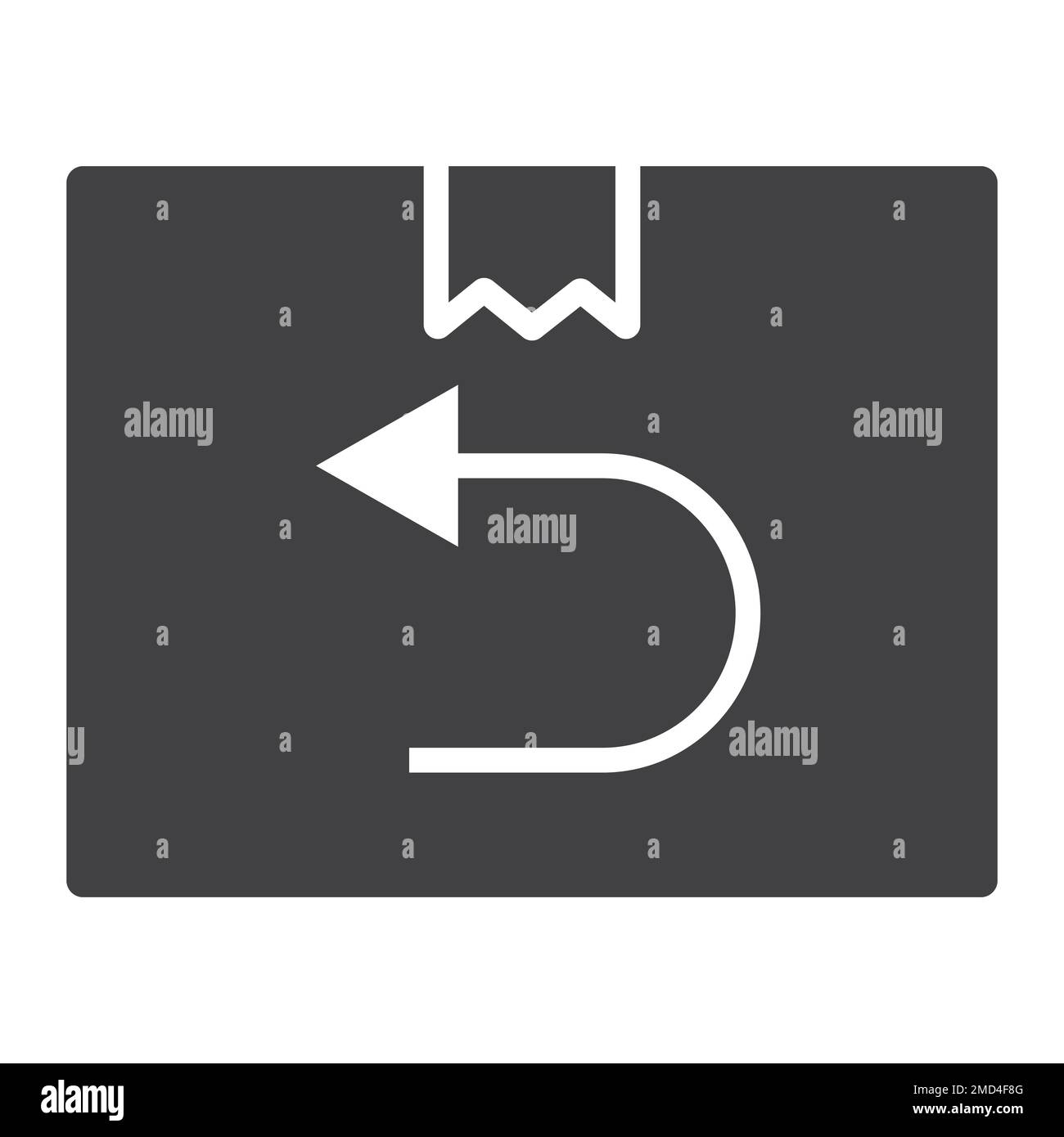 Return shipping glyph icon, logistic and delivery, cardboard box sign ...