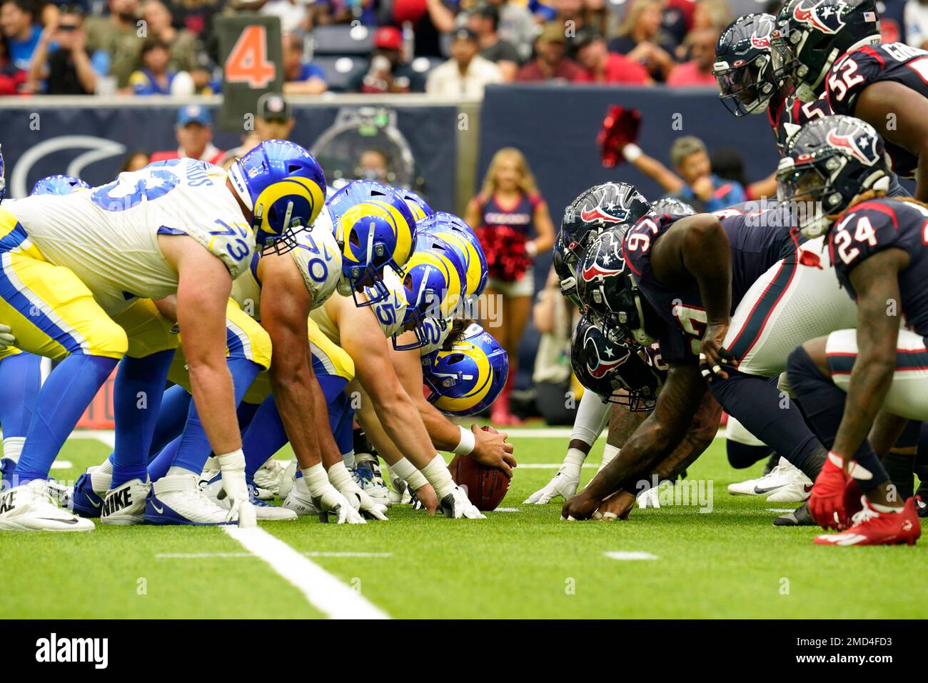 Los Angeles Rams line of scrimmage during an NFL football game against ...