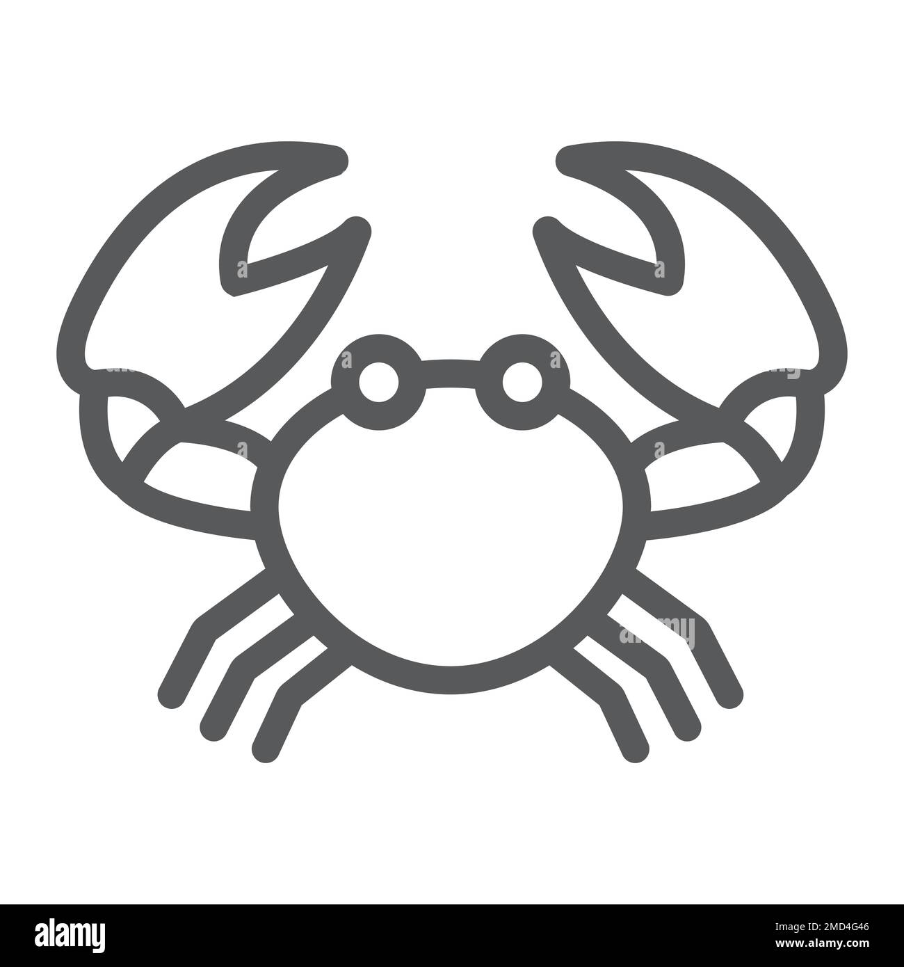 Crab line icon, animal and underwater, aquatic sign vector graphics, a ...