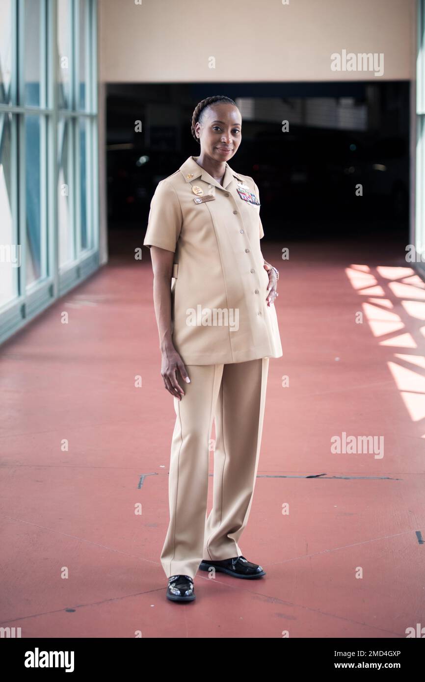NORFOLK, Va. (July 12, 2022) –Command Master Chief Samira McBride wears ...