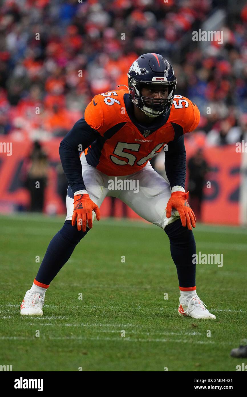 Denver Broncos linebacker Baron Browning (56) rushes the quarterback ...