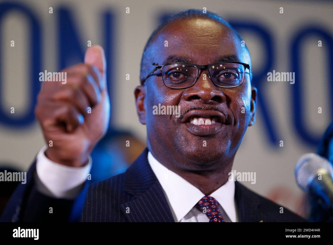 Incumbent Buffalo Mayor Byron Brown speaks to supporters at his ...