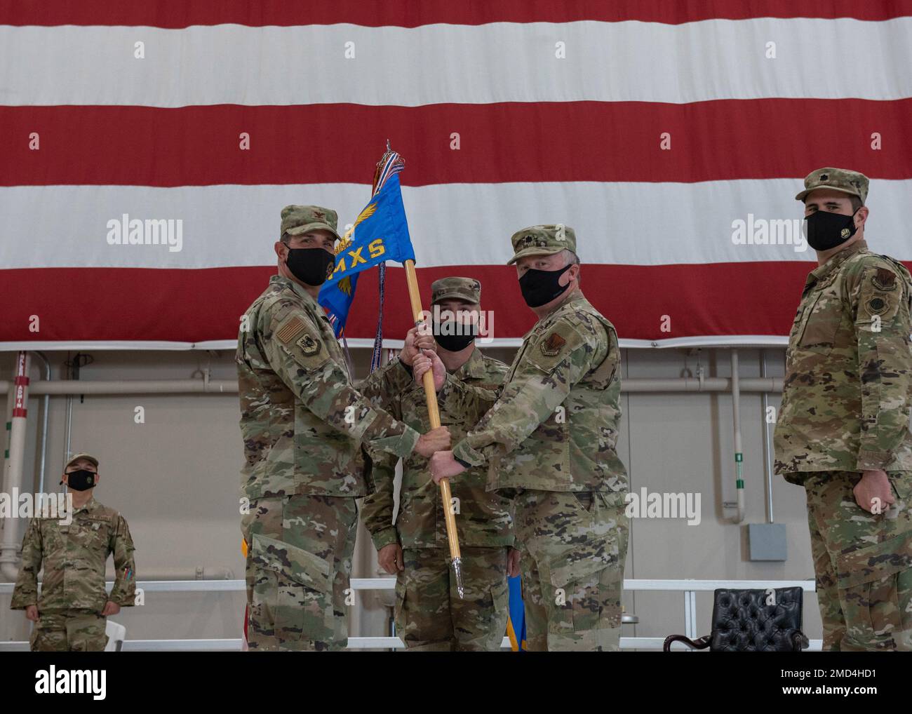 U.S. Air Force Lt. Col. Brian Evinger, right, 432nd Aircraft ...