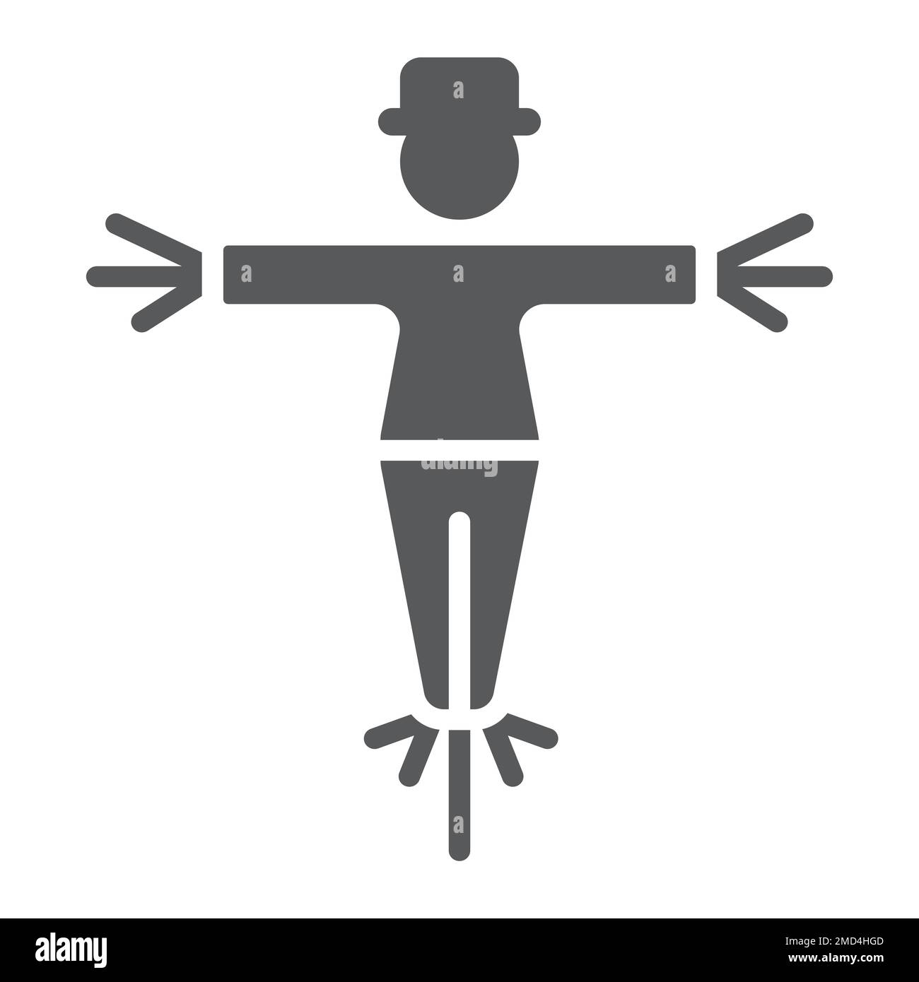 Scarecrow glyph icon, farming and agriculture, guard sign vector ...