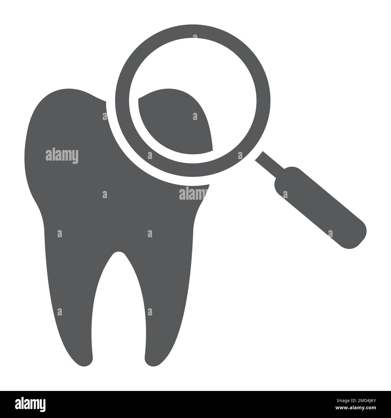 Dental check up glyph icon, stomatology and dental, magnifying sign ...