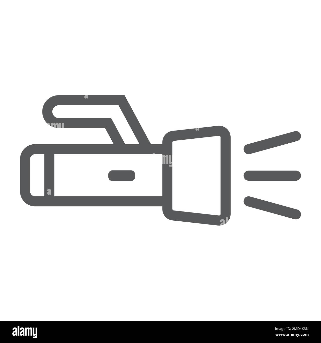 Underwater torch line icon, diving and underwater, flashlight sign ...