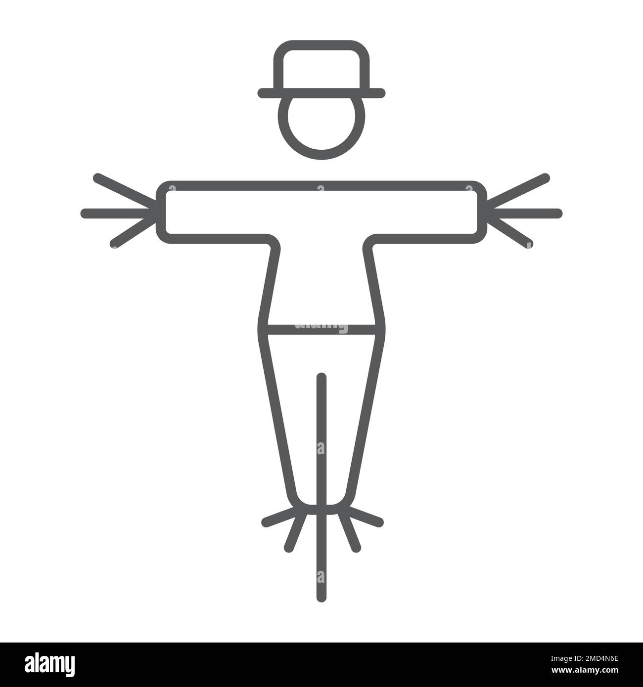 Scarecrow thin line icon, farming and agriculture, guard sign vector ...