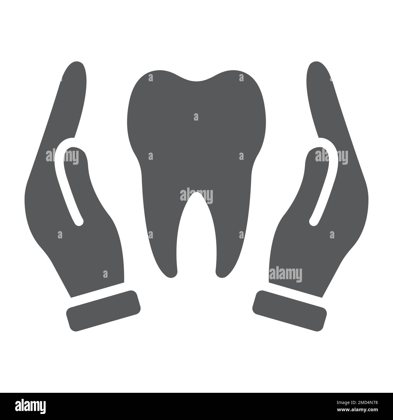 Hands holding tooth glyph icon, stomatology and dental, dental care ...