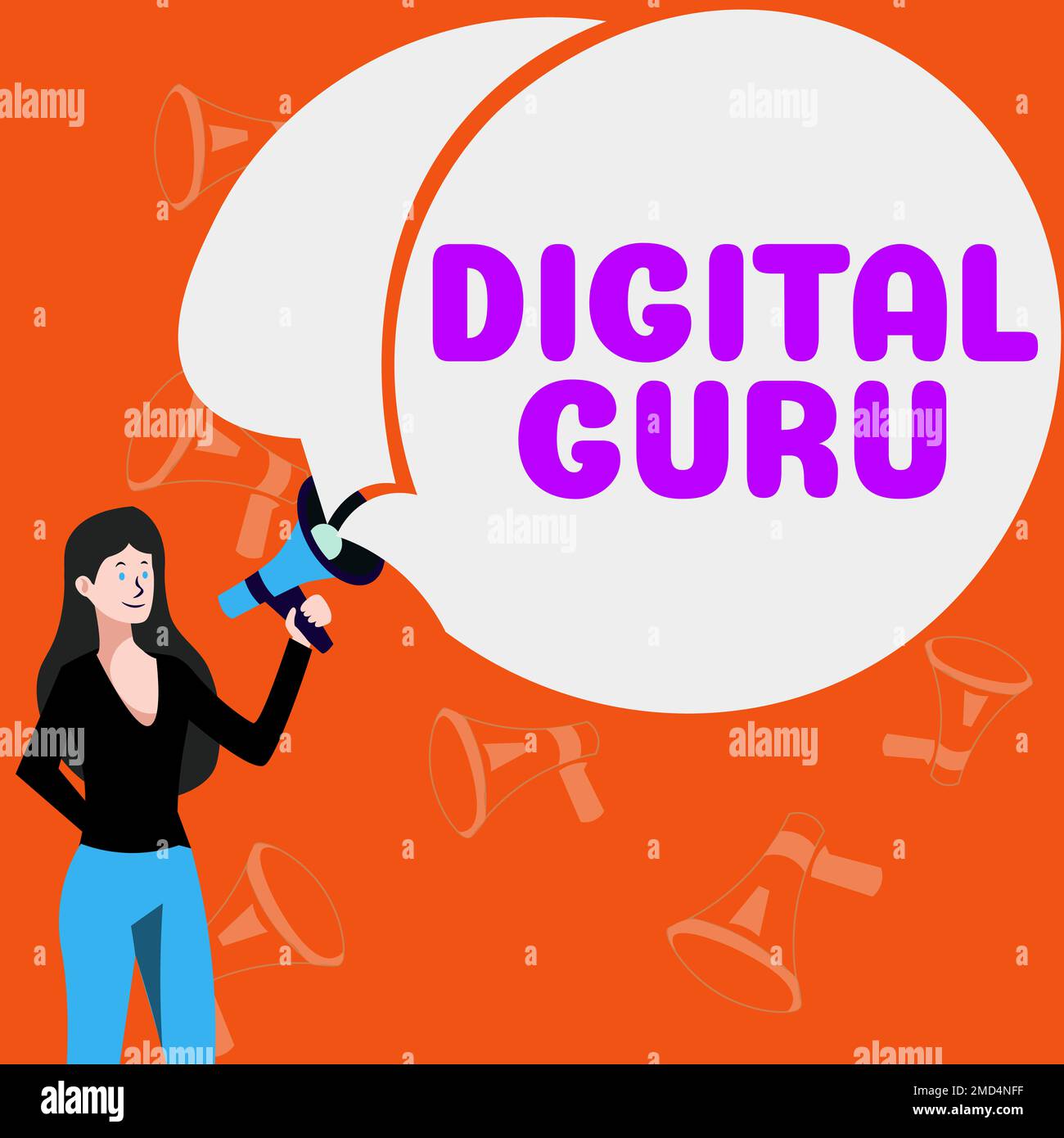 Handwriting text Digital Guru. Concept meaning teacher and intellectual ...