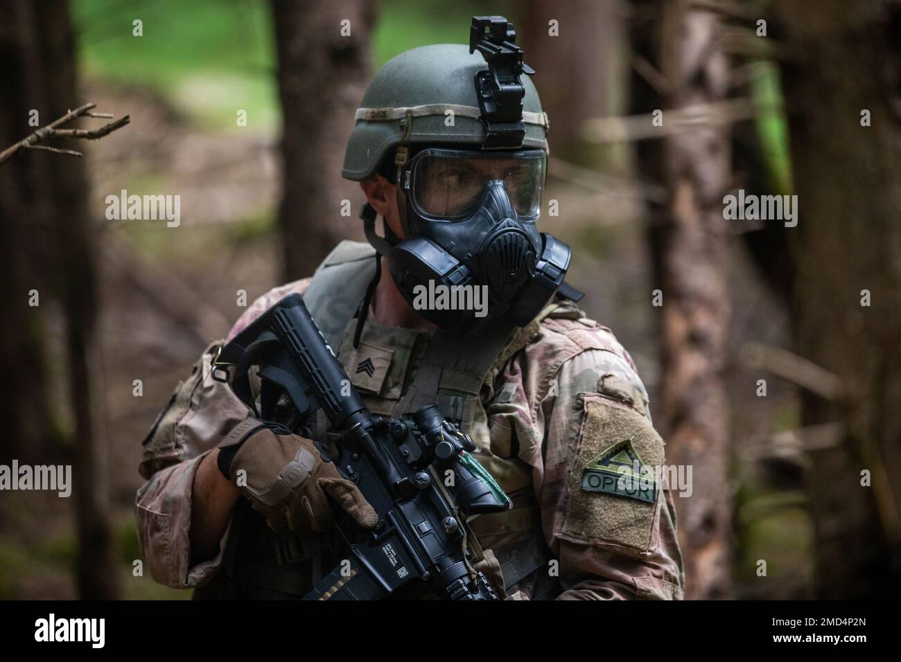 U.S. Army Sgt. Richard Risner, assigned to Alpha Company, 1st Battalion ...