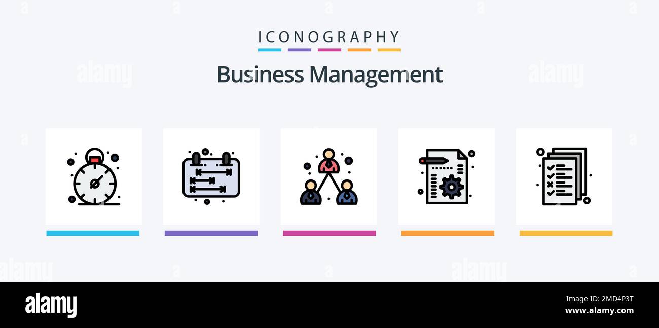 Business Management Line Filled 5 Icon Pack Including . growth. server ...