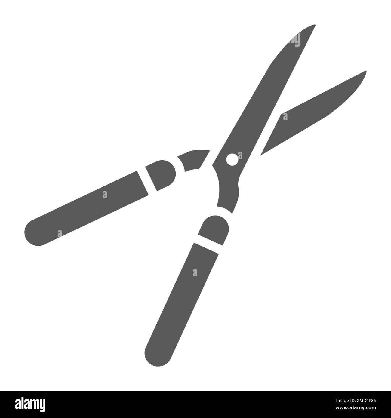 Garden shears glyph icon, farming and agriculture, garden scissors sign ...