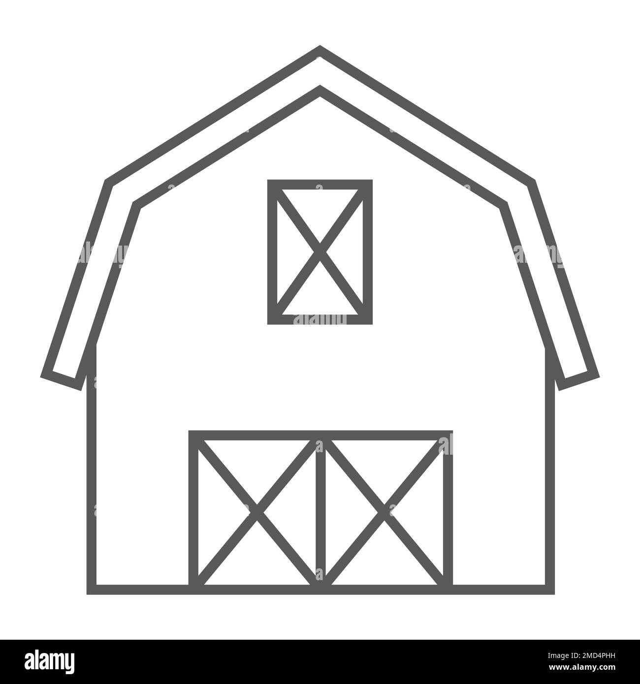 Farm barn thin line icon, farming and agriculture, farm hangar sign ...