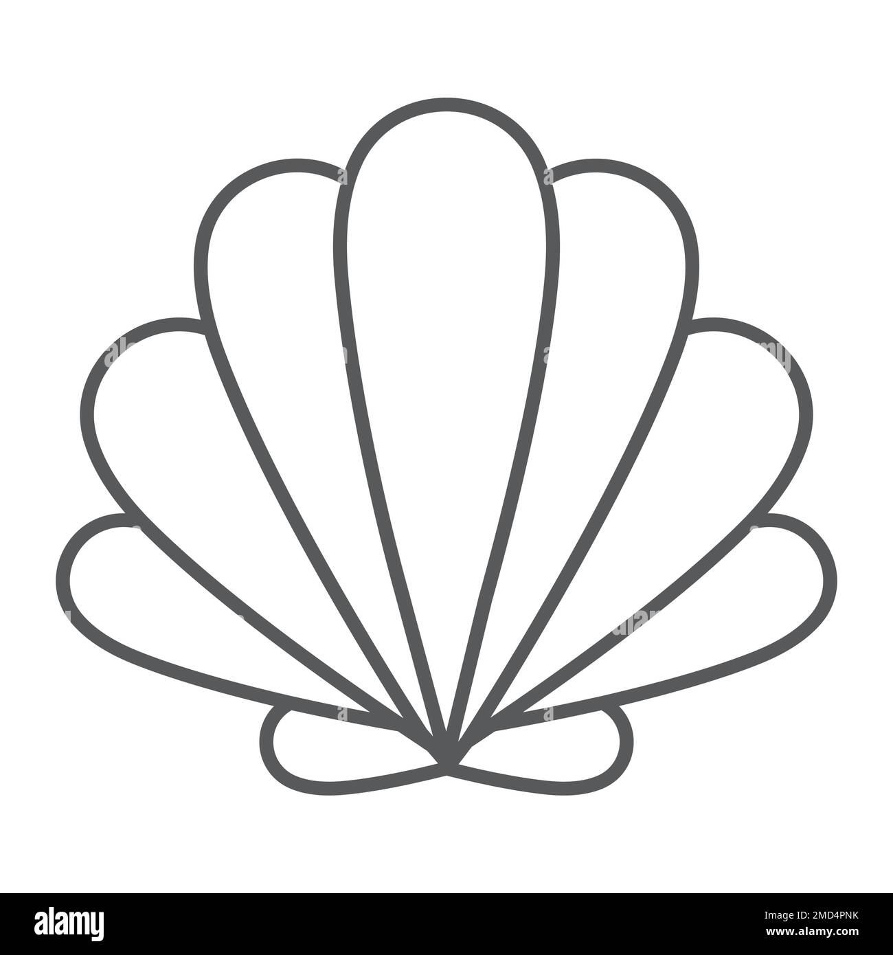 Seashell thin line icon, animal and underwater, shell sign vector ...