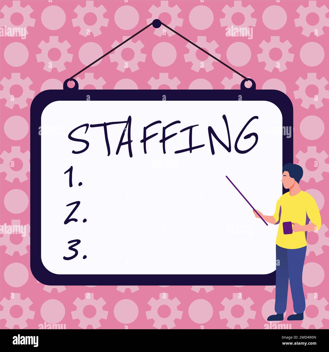 Sign displaying Staffing. Business showcase The percentage of workers ...