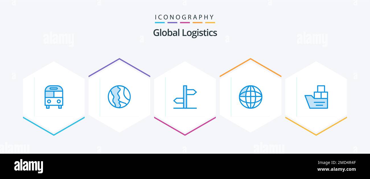 Global Logistics 25 Blue icon pack including world. location. world ...