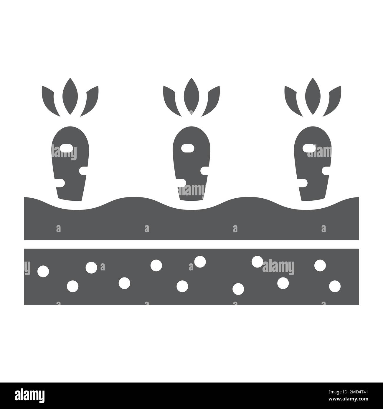 Growing carrots glyph icon, farming and agriculture, vegetable sign ...