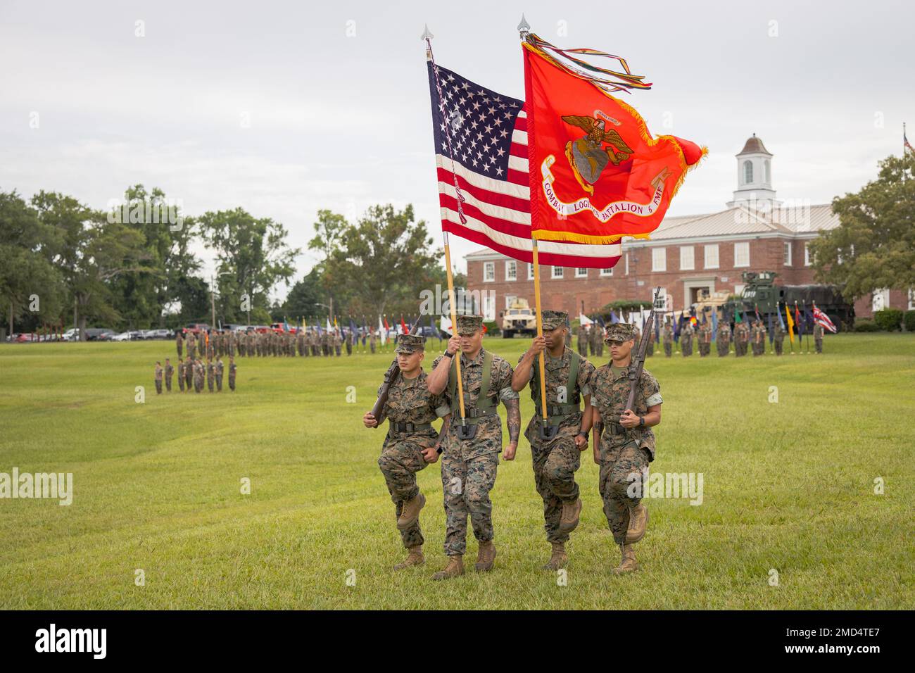 The U.S. Marine Corps color guard from Combat Logistics Battalion (CLB ...