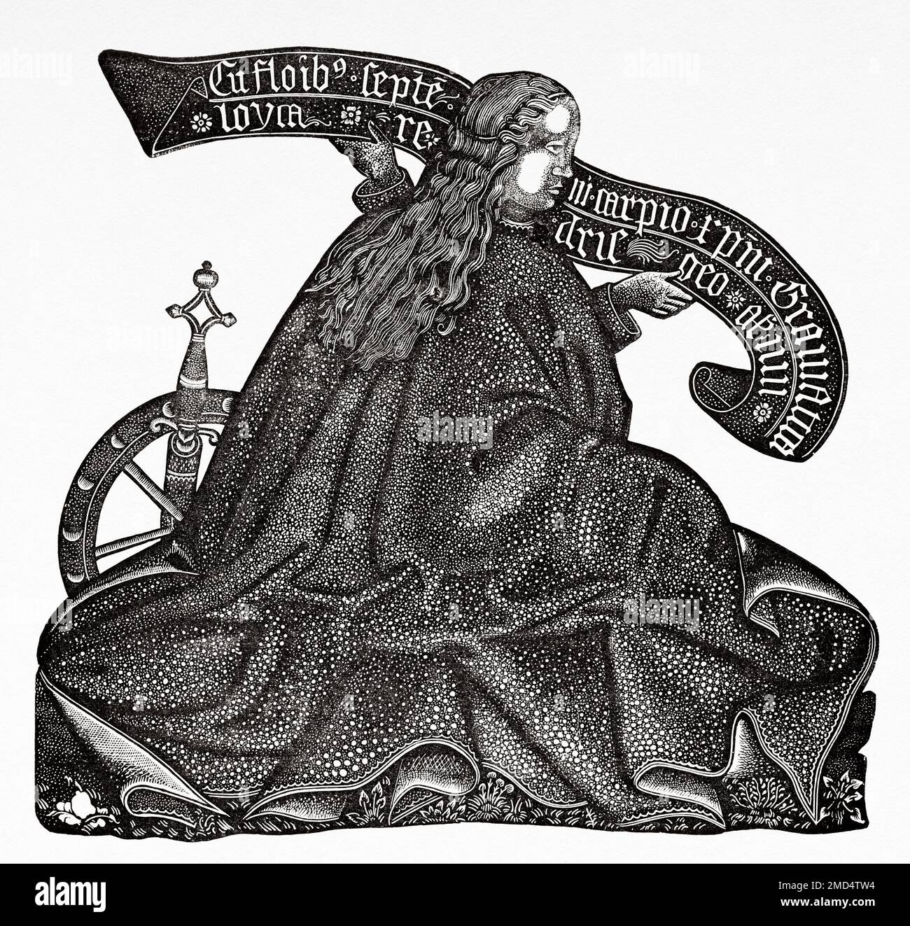 Saint Catherine kneeling. The Arts of the Middle Ages and at the Period ...