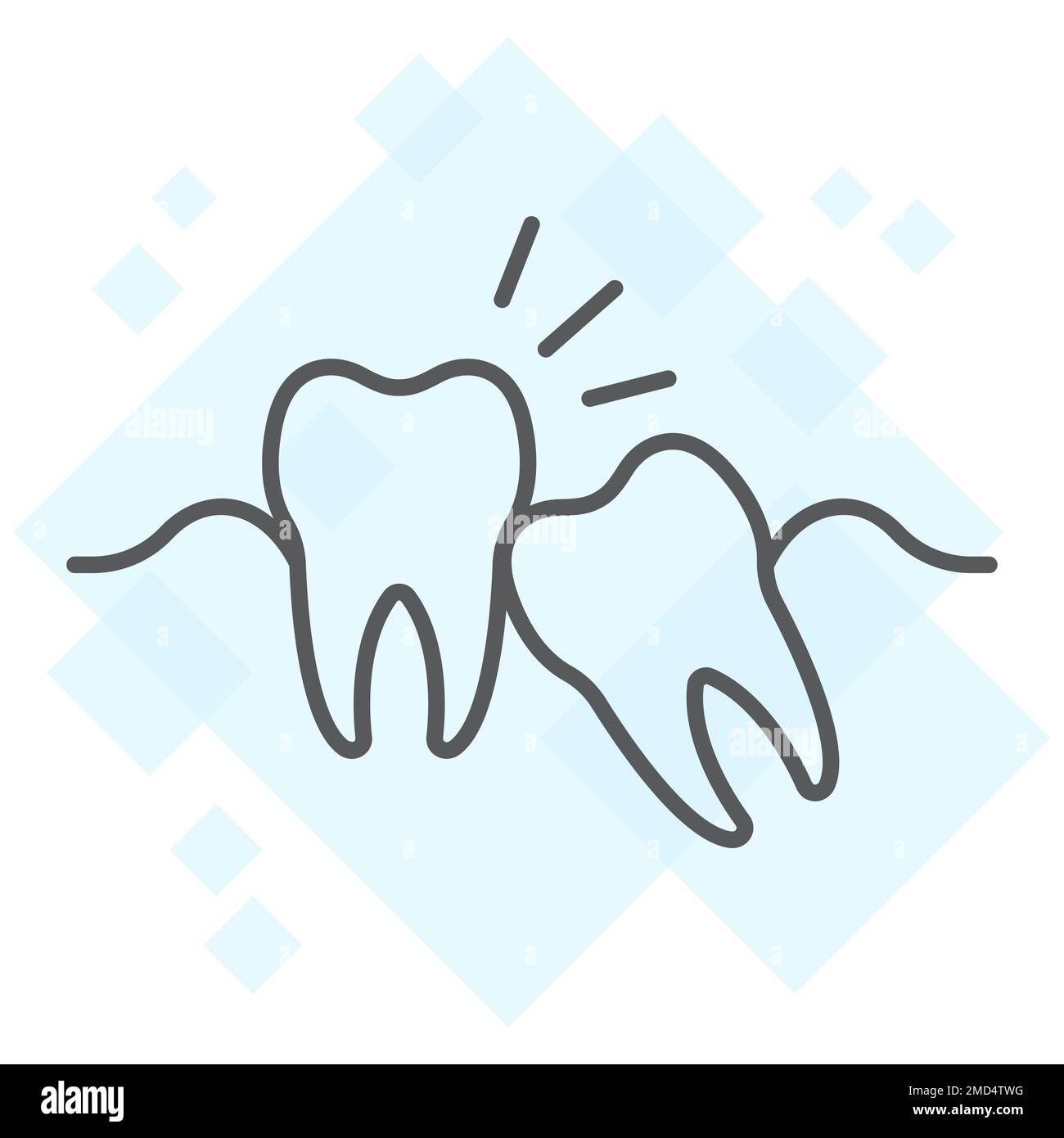 Wisdom teeth thin line icon, stomatology and dental, impacted tooth ...