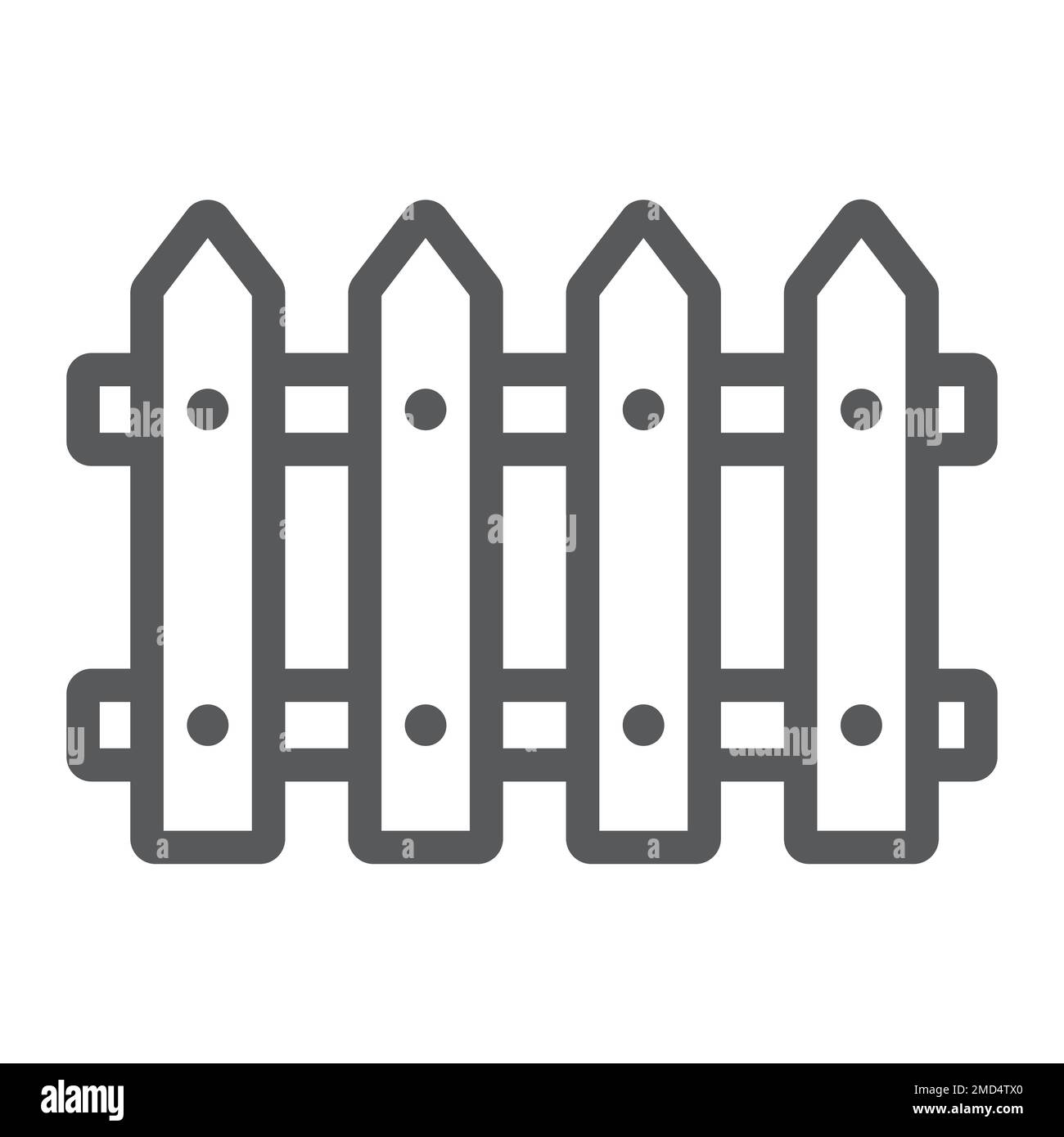 Fence line icon, wooden and architecture, wall sign vector graphics, a ...