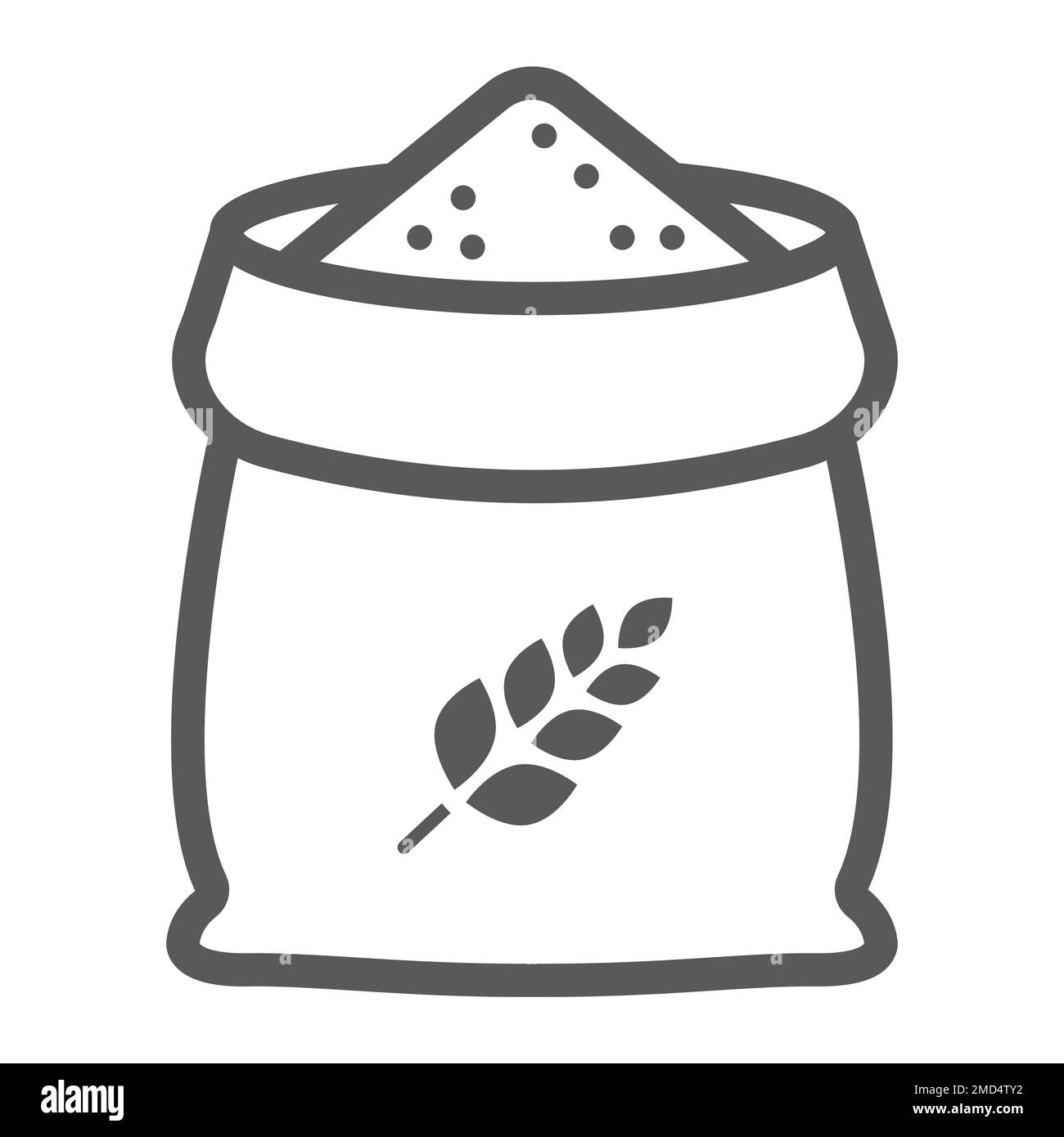Bag of wheat line icon, farming and agriculture, grain bag sign vector ...