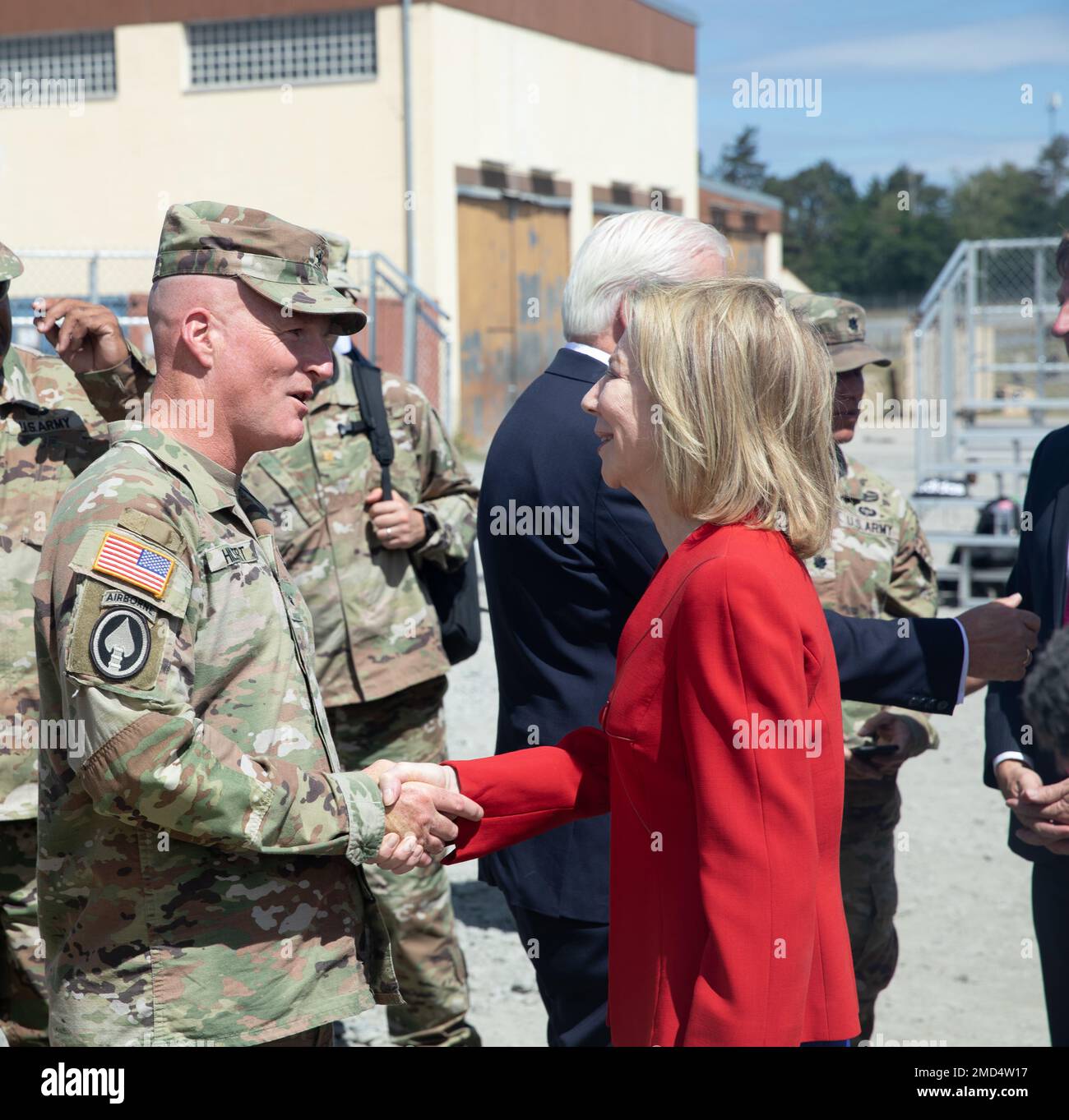 U.S. Ambassador to Germany Amy Gutmann and Brig. Gen. Joseph Hilbert ...