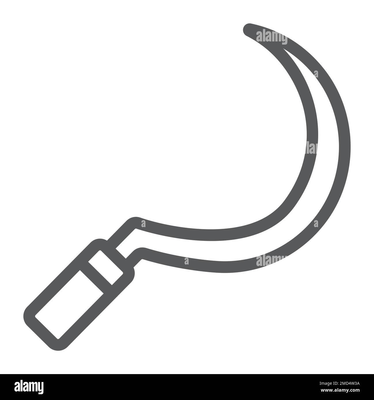 Sickle line icon, farming and agriculture, garden tool sign vector ...